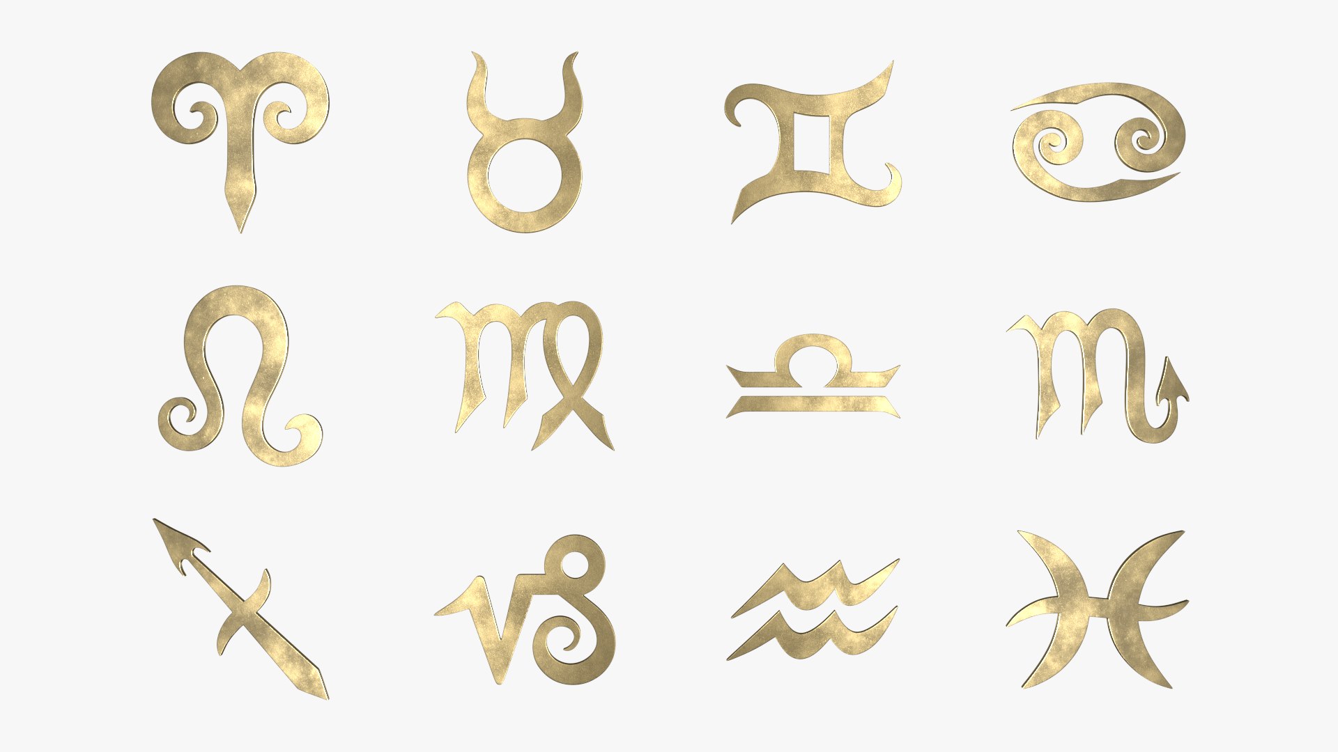 Zodiac Signs 3d Model