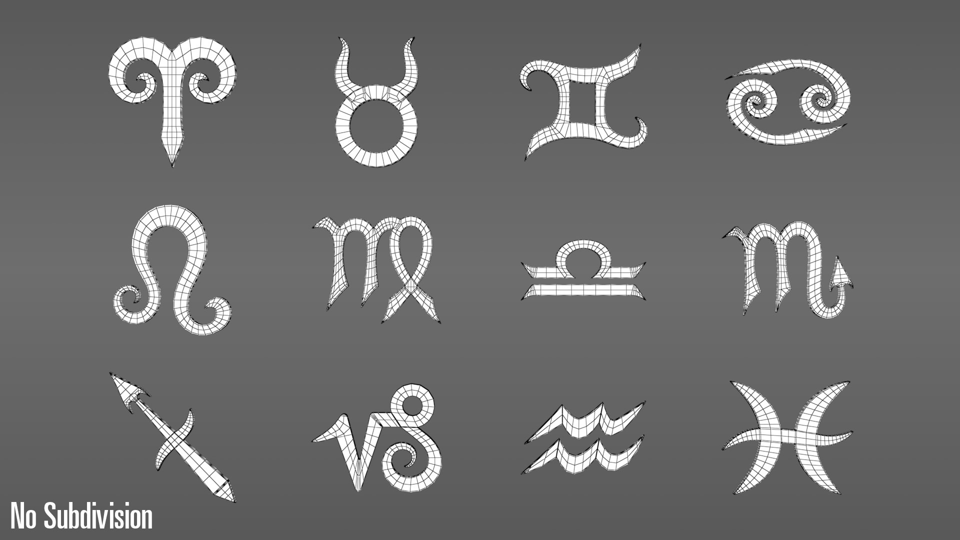 Zodiac Signs 3d Model