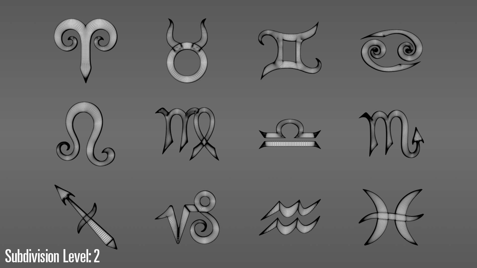Zodiac Signs 3d Model