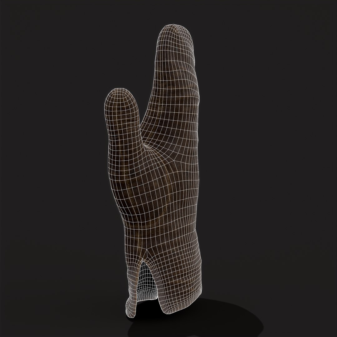 3D Old Worn Leather Mitten - TurboSquid 1926640