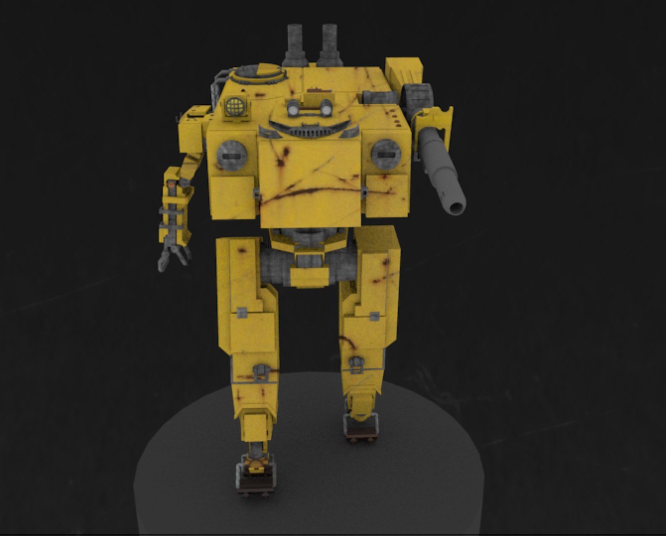 robot gun mechanical 3d 3ds