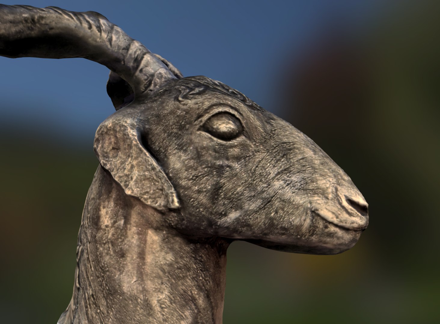 obj photoscan goat weathered