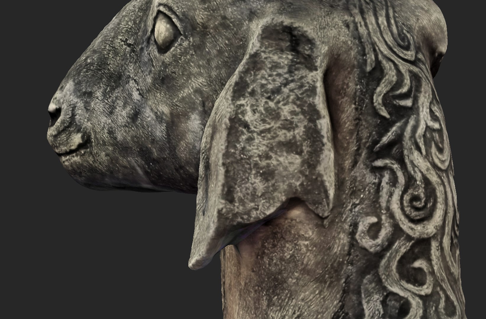 obj photoscan goat weathered