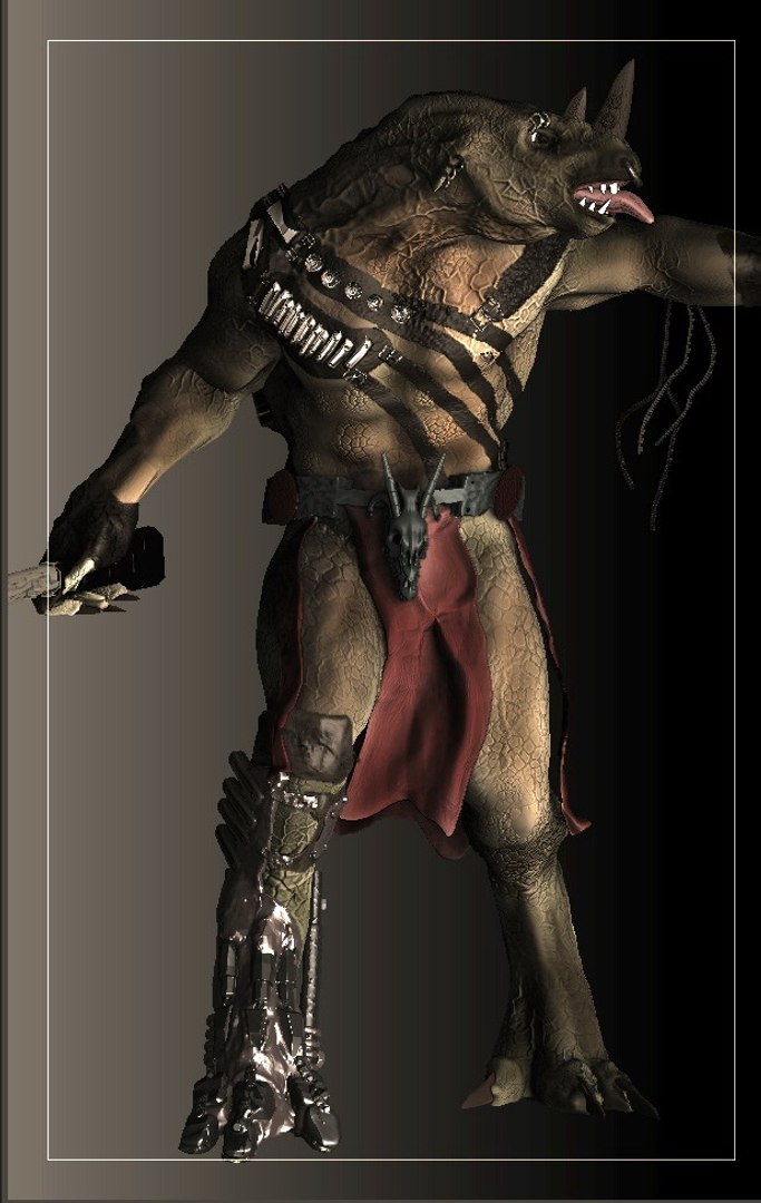 3d model rino monster