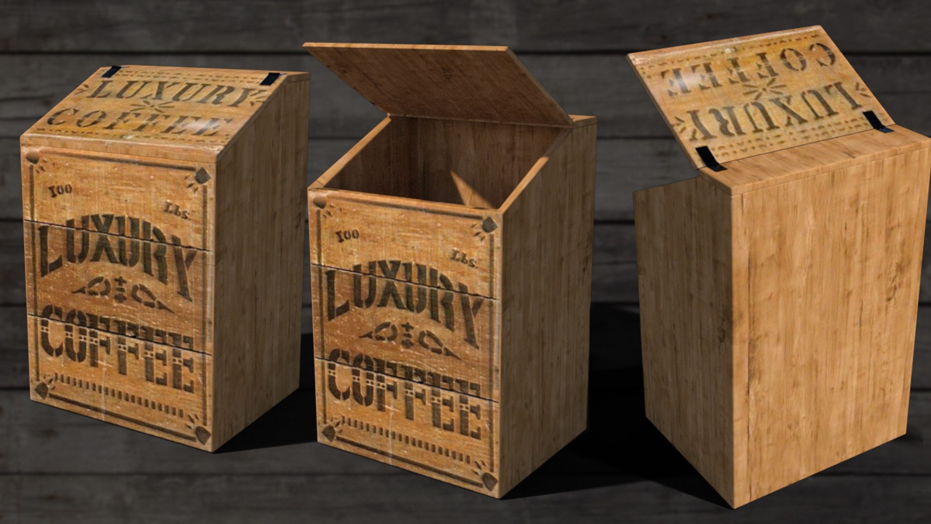 Antique wooden coffee box 3D model - TurboSquid 1430039