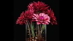 3D Red-Flower Models | TurboSquid