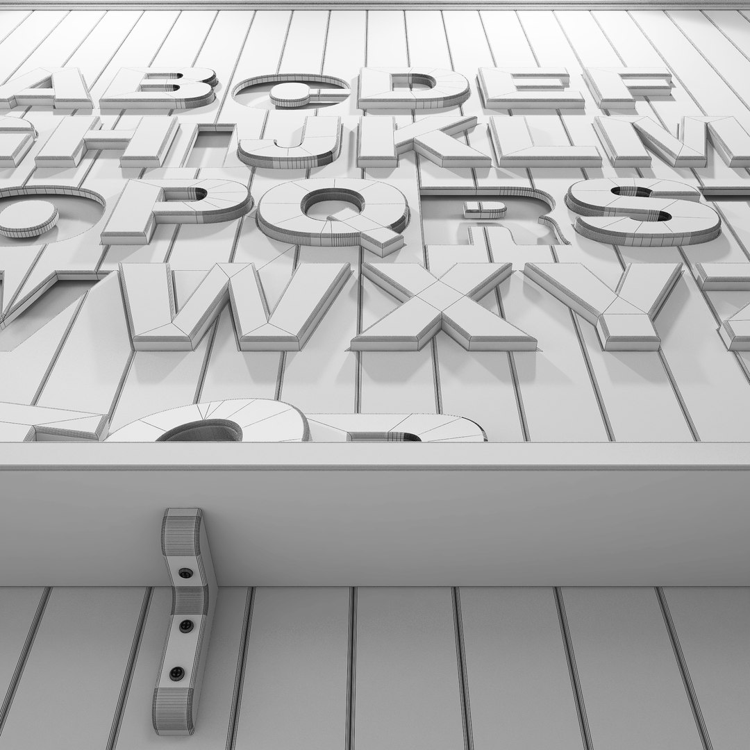 3D Wooden Panel Letter - TurboSquid 1381664