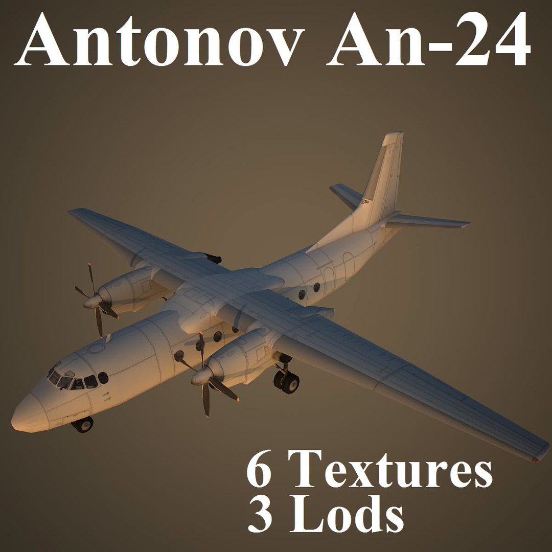 antonov an-24 low-poly max
