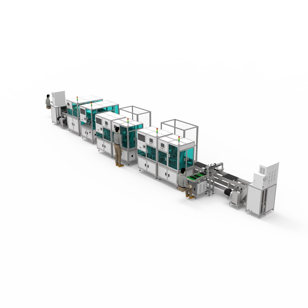 3D Lithium Battery Cell Automatic Assembly Line model - TurboSquid 1853300