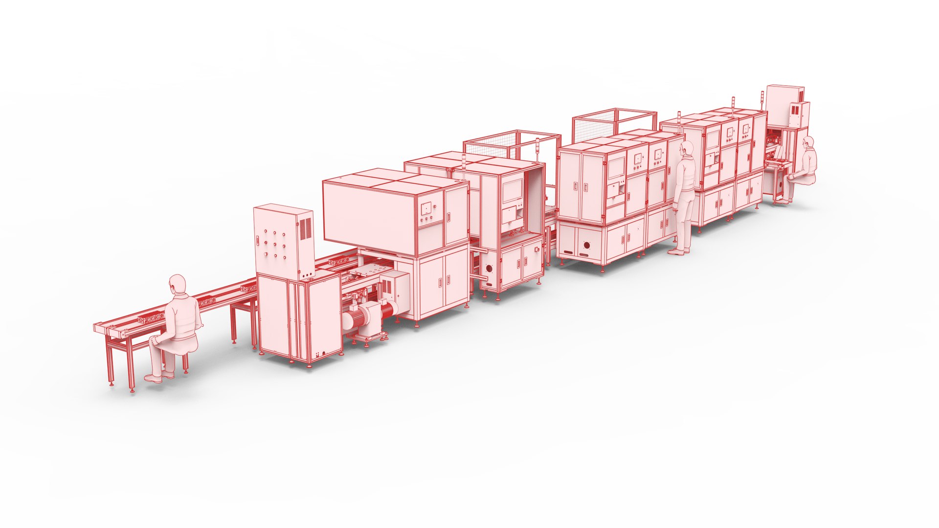 3D Lithium Battery Cell Automatic Assembly Line Model - TurboSquid 1853300