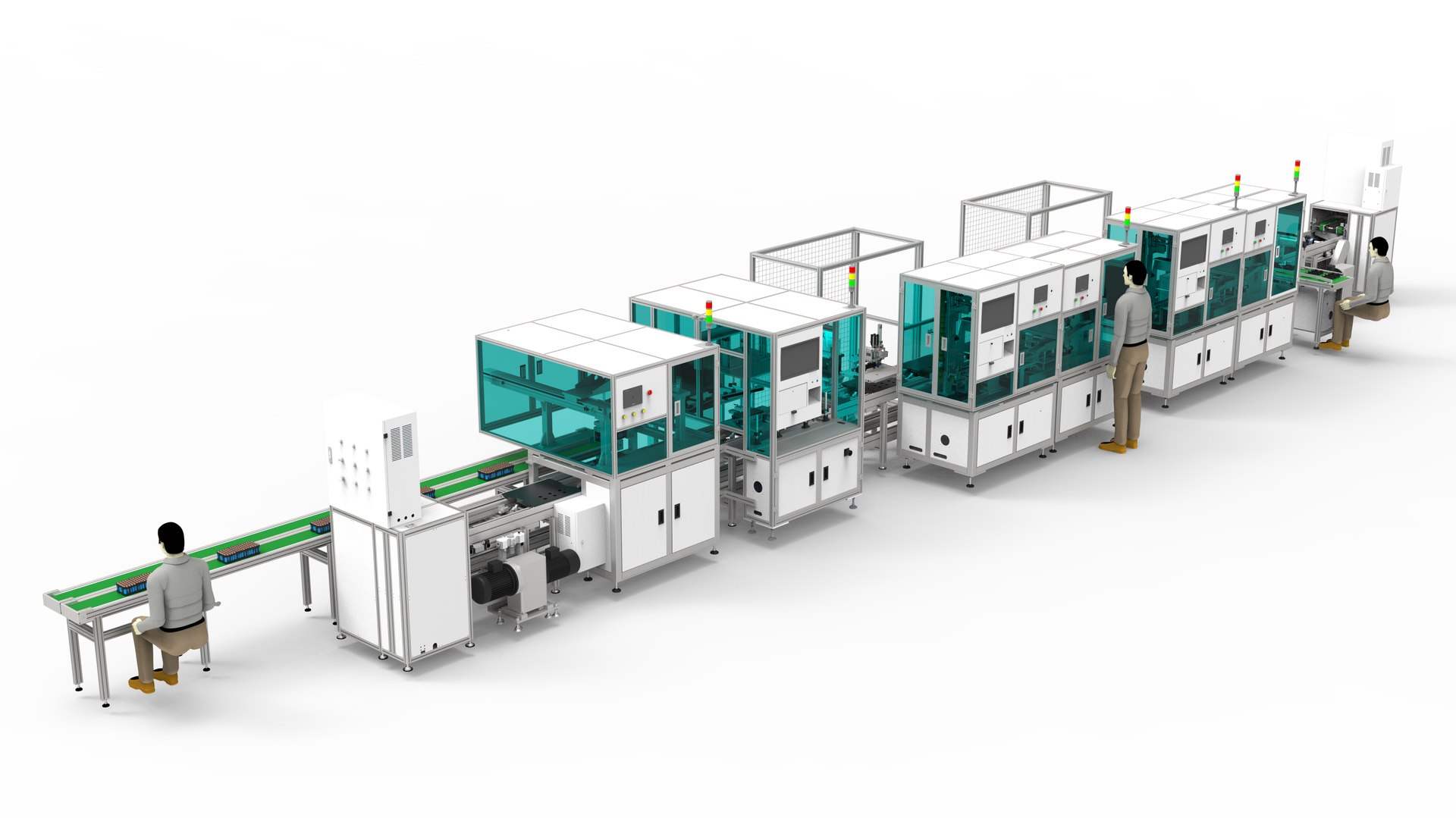 3D Lithium Battery Cell Automatic Assembly Line Model - TurboSquid 1853300