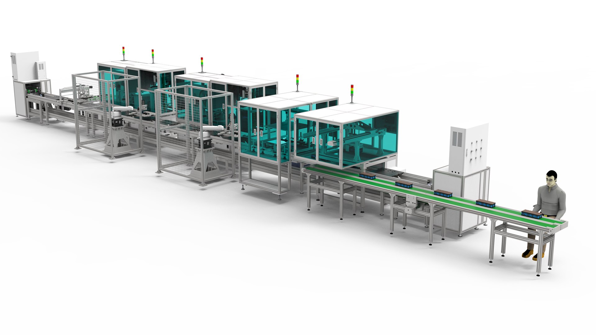 3D Lithium Battery Cell Automatic Assembly Line Model - TurboSquid 1853300
