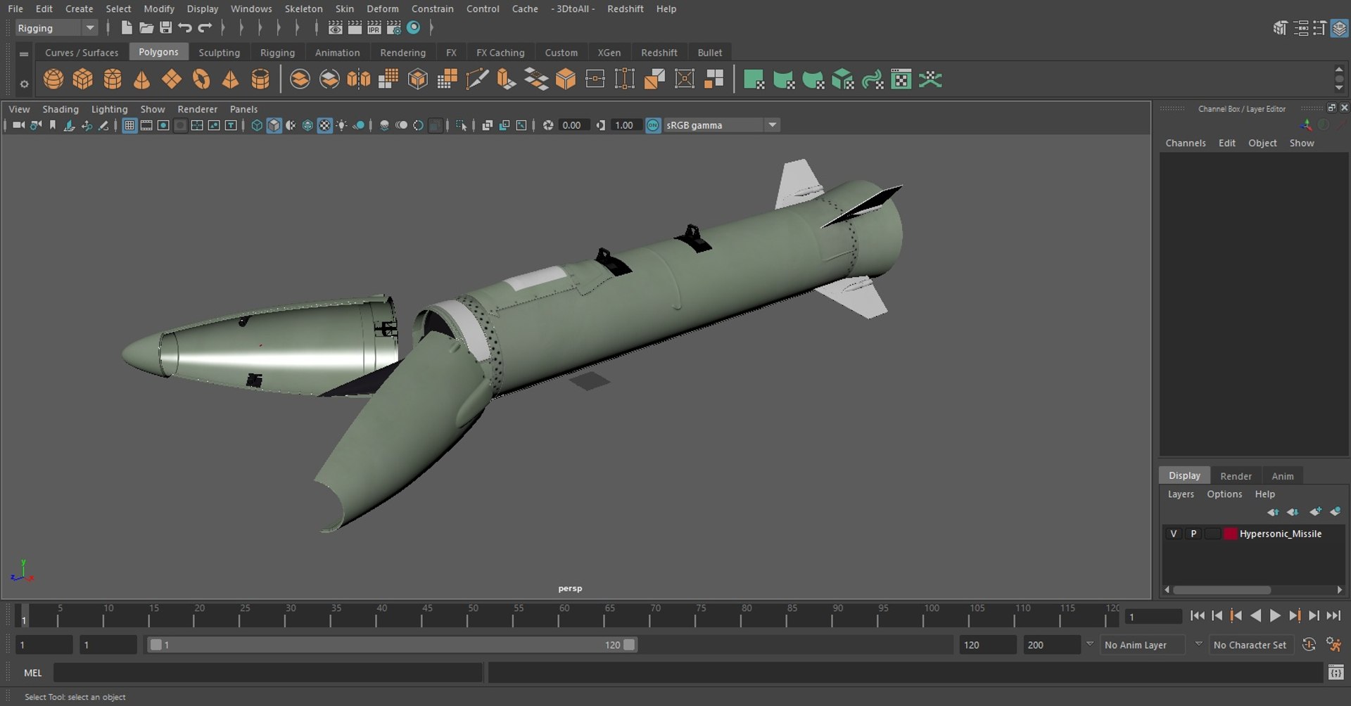 Hypersonic Missile 3D Model - TurboSquid 1919673