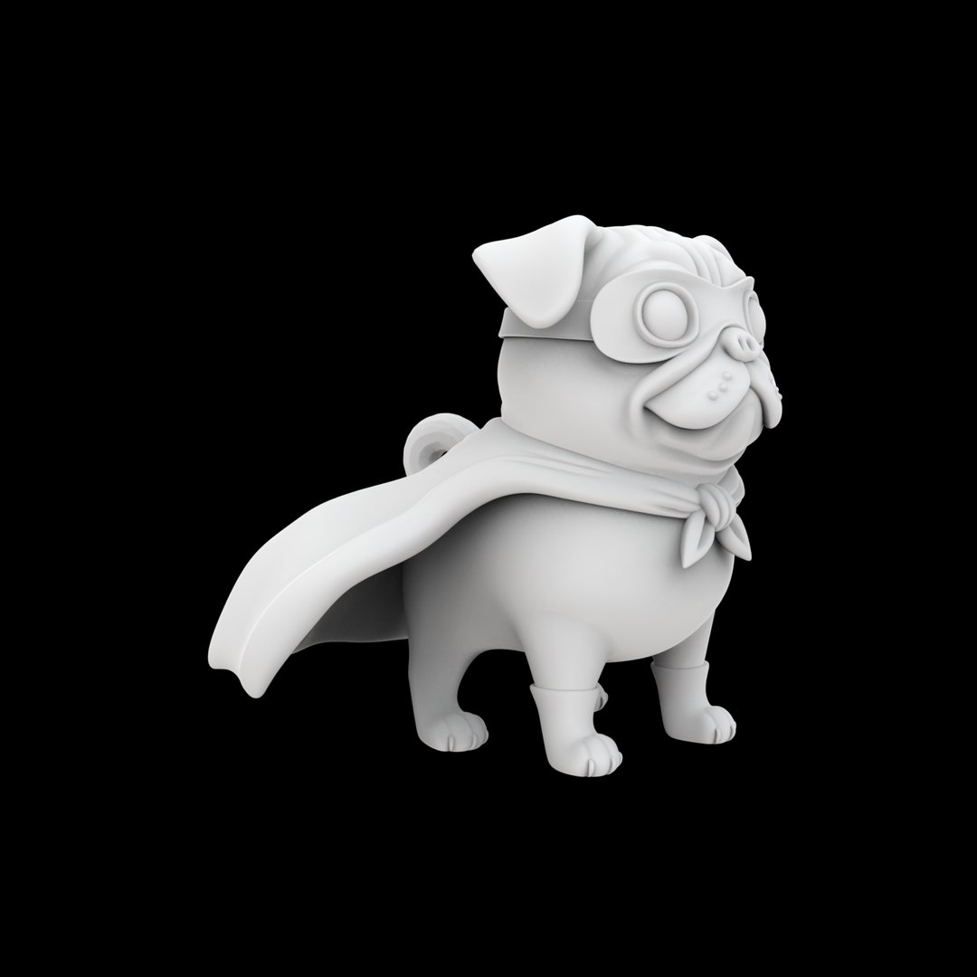 Superhero Pug Figurine 3D Print Model 3D Model - TurboSquid 2487175