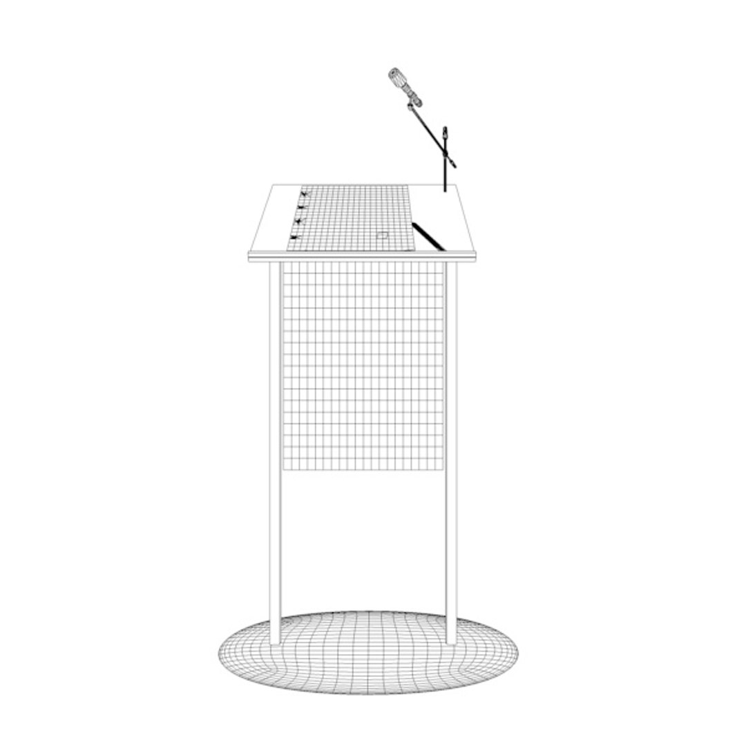 3dsmax Lectern Mic