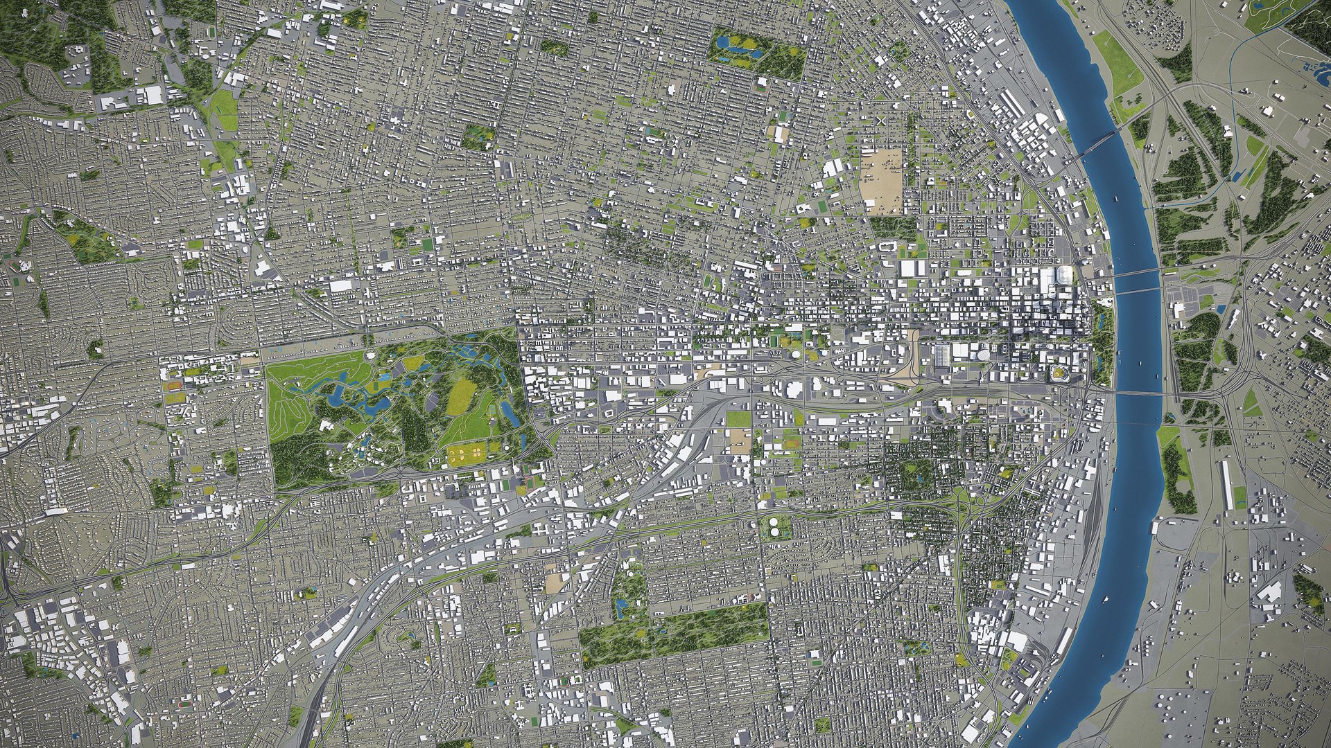 City St Louis Surrounding 3D Model - TurboSquid 1403802