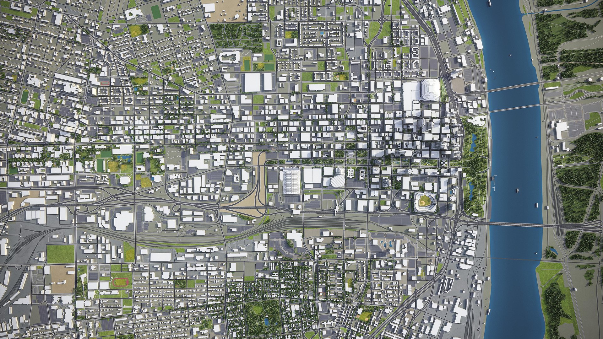City St Louis Surrounding 3D Model - TurboSquid 1403802