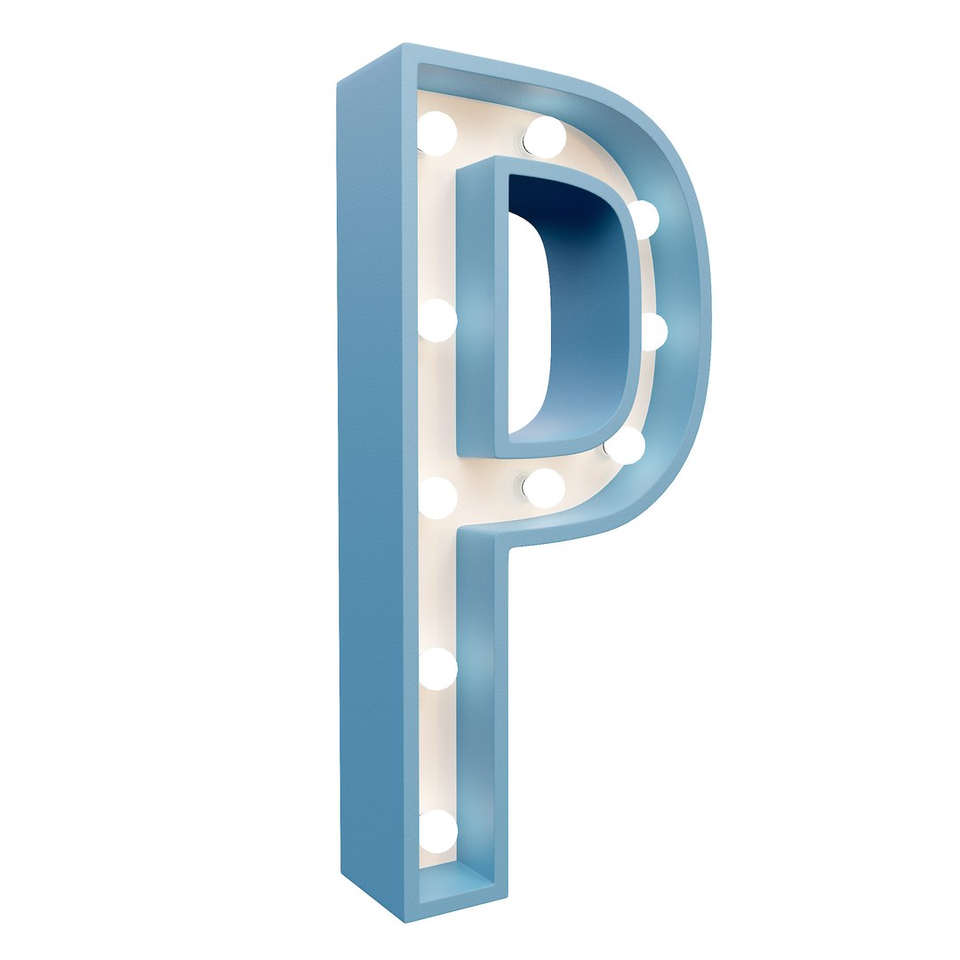 3D Model Marquee Letter P Led Glow Sign - TurboSquid 1973866