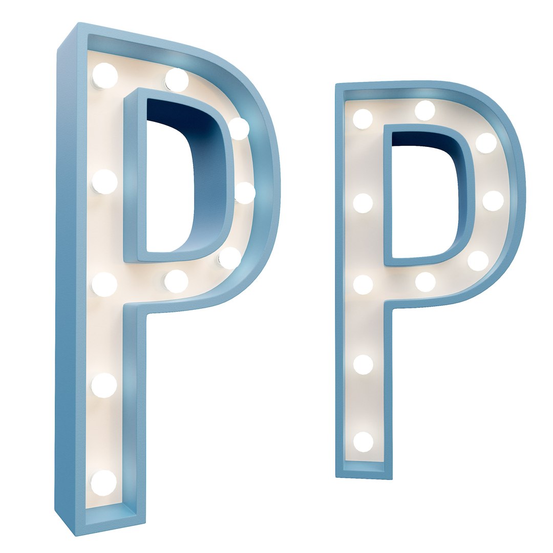 3D Model Marquee Letter P Led Glow Sign - TurboSquid 1973866