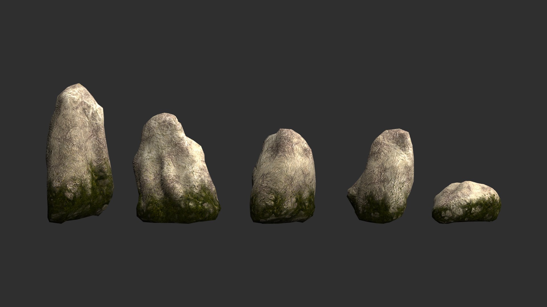 Rock Set 03 - Moss 3D Model - TurboSquid 1766410