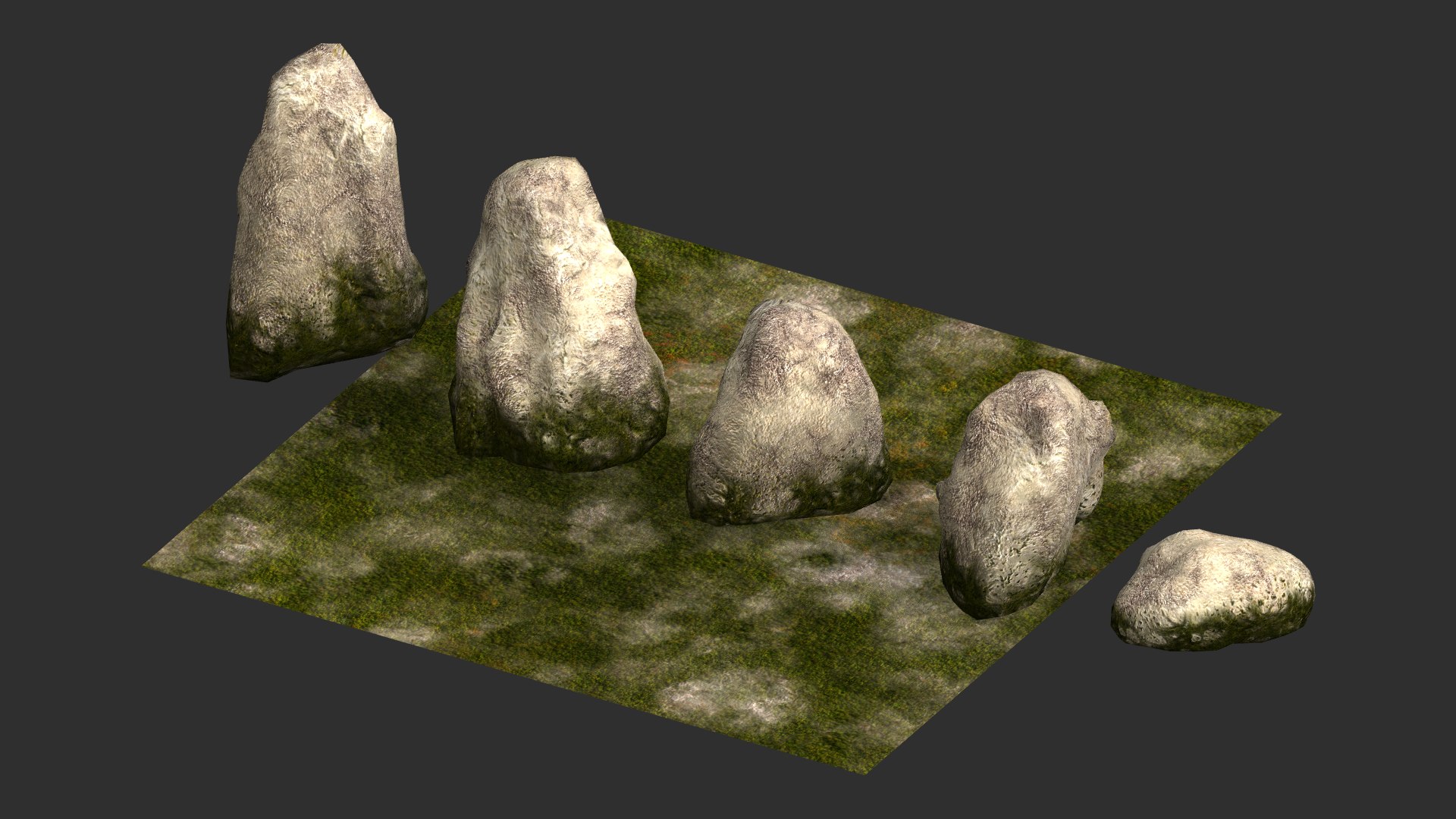 Rock Set 03 - Moss 3D Model - TurboSquid 1766410
