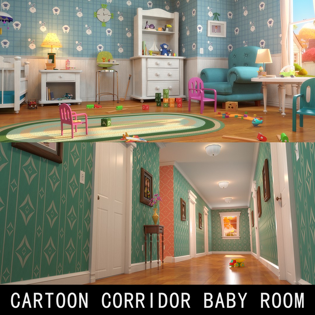 Cartoon Corridor Baby Room Model - TurboSquid 1826389