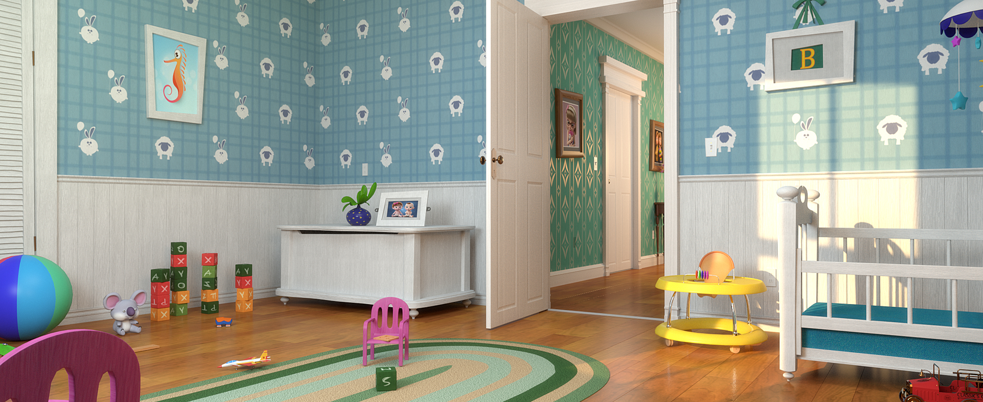 Cartoon Corridor Baby Room model - TurboSquid 1826389