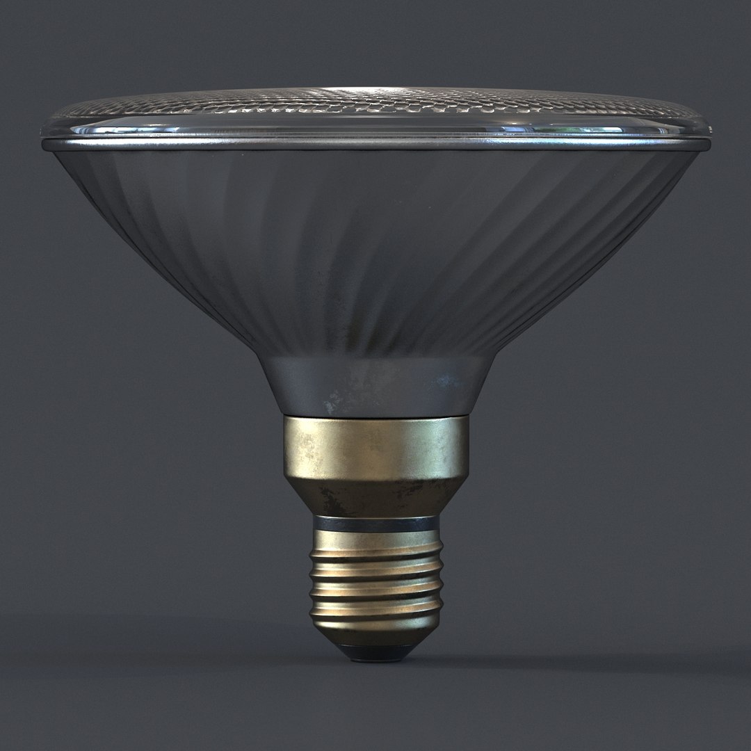 3d Model Of Halogen Flood Light Bulb