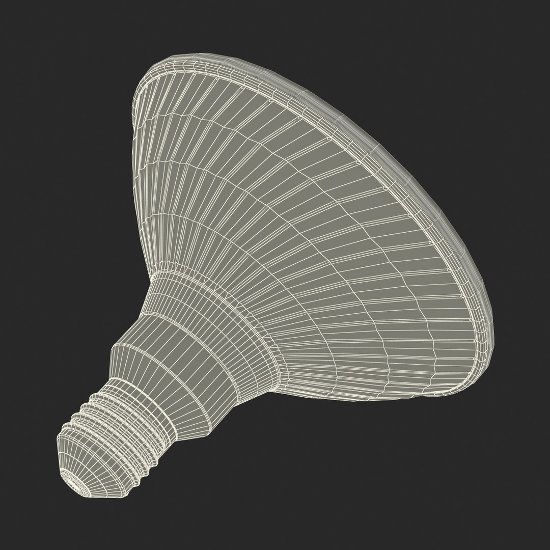 3d Model Of Halogen Flood Light Bulb