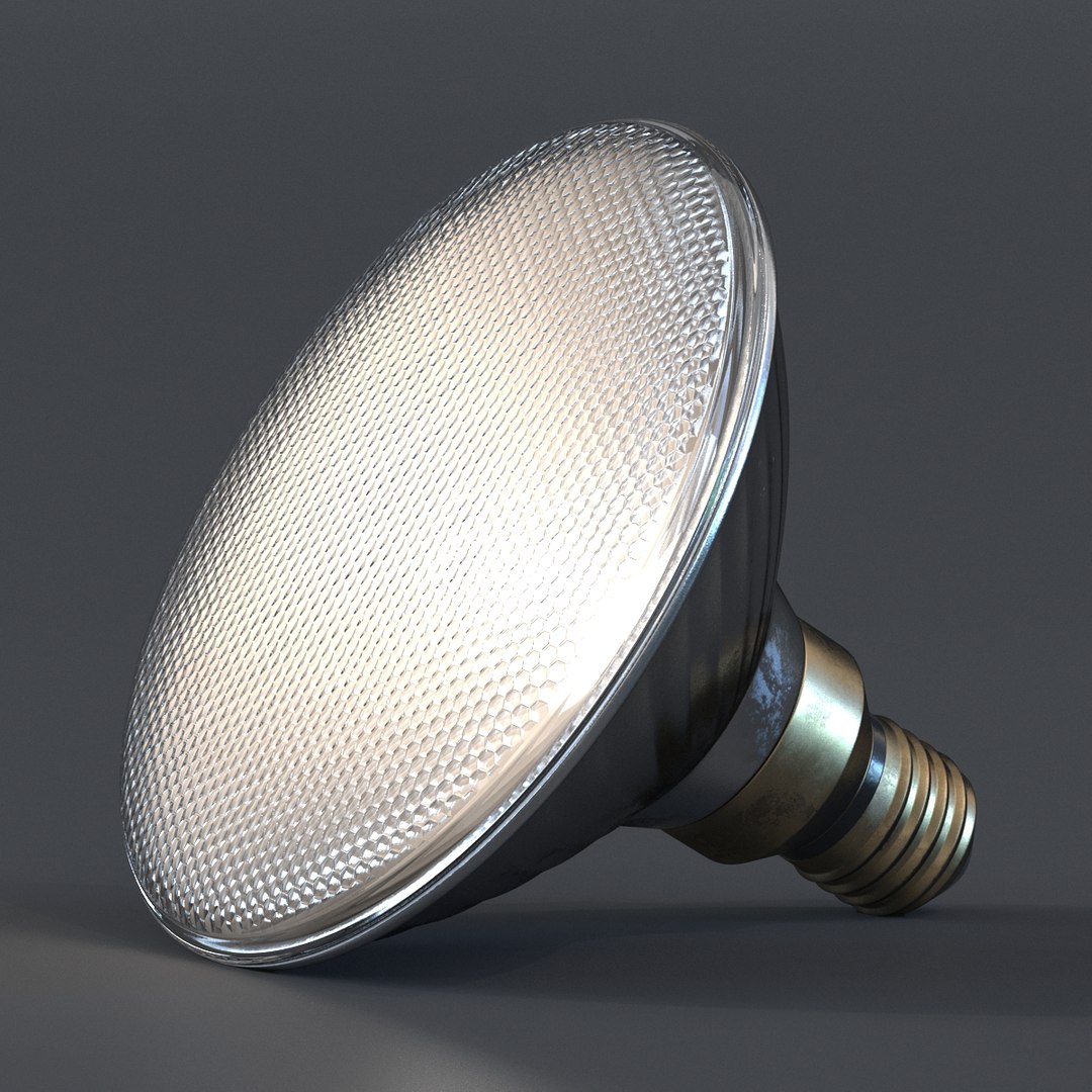 3d Model Of Halogen Flood Light Bulb