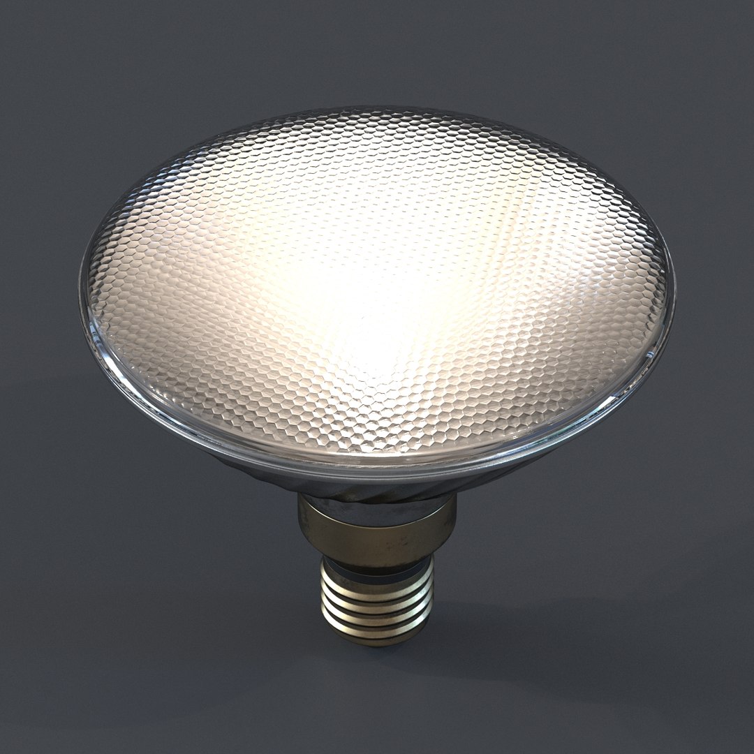 3d Model Of Halogen Flood Light Bulb