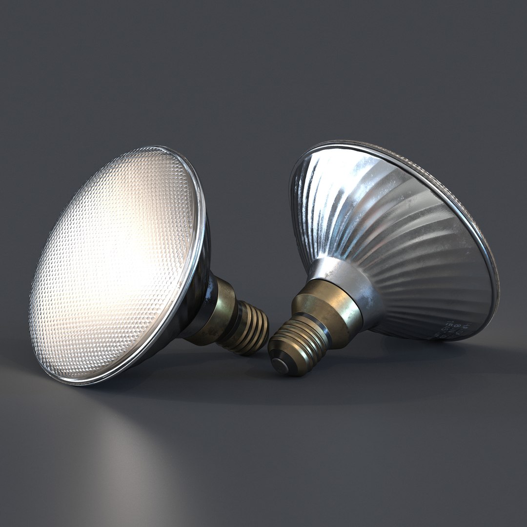 3d Model Of Halogen Flood Light Bulb