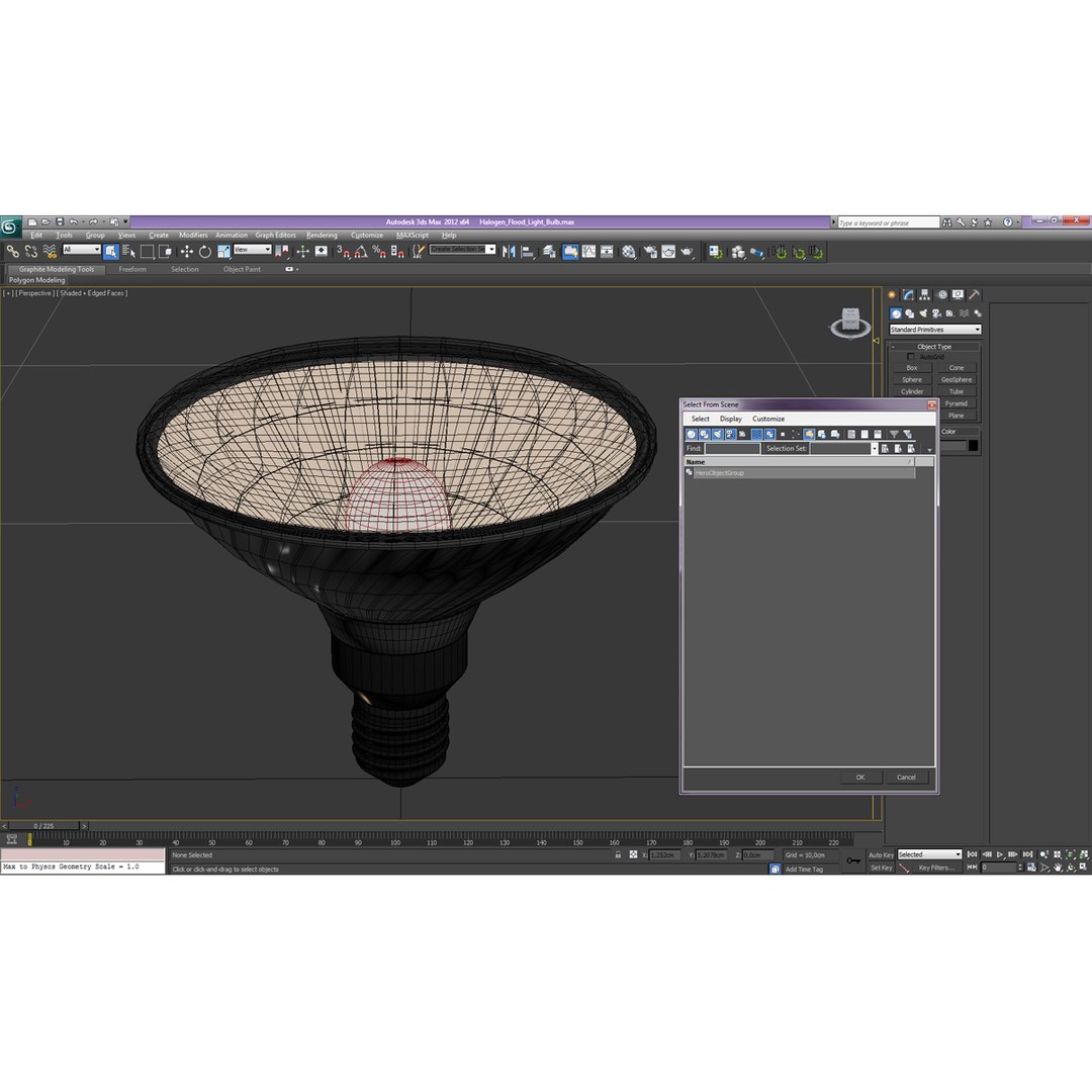 3d Model Of Halogen Flood Light Bulb
