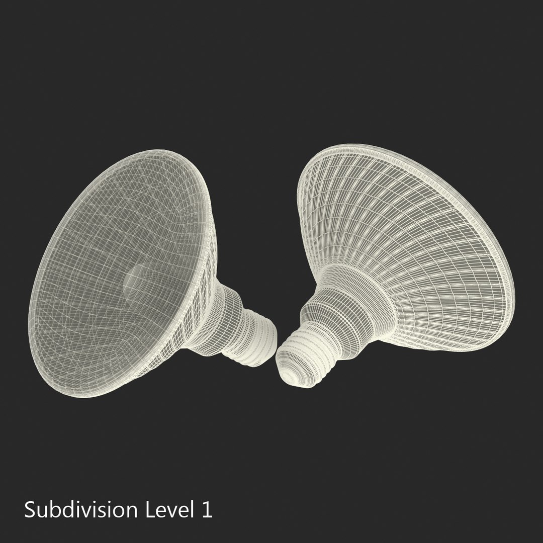 3d Model Of Halogen Flood Light Bulb