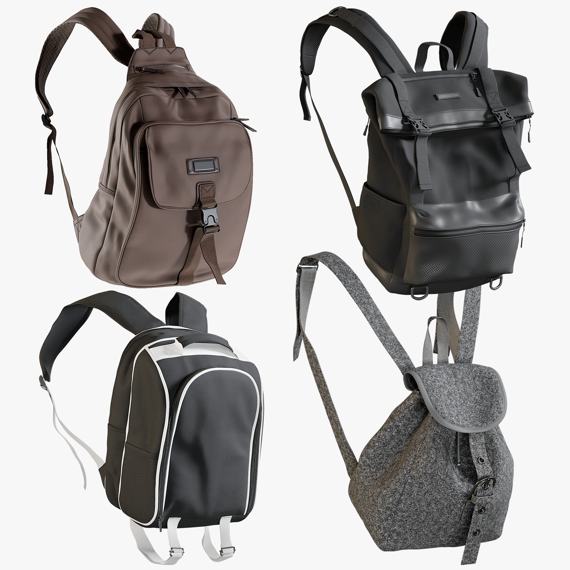 3D realistic backpack 8 collections - TurboSquid 1649841
