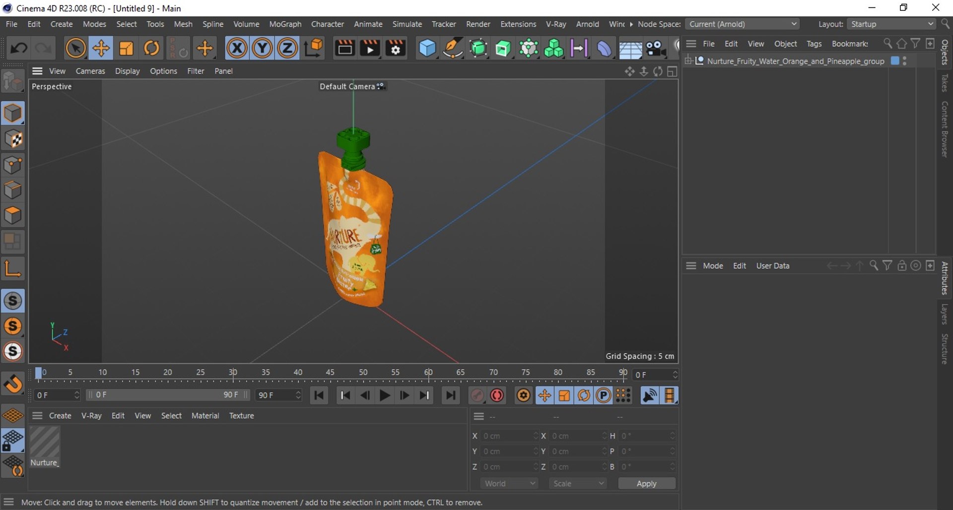 3D Model Nurture Fruity Water Orange And Pineapple - TurboSquid 2276441
