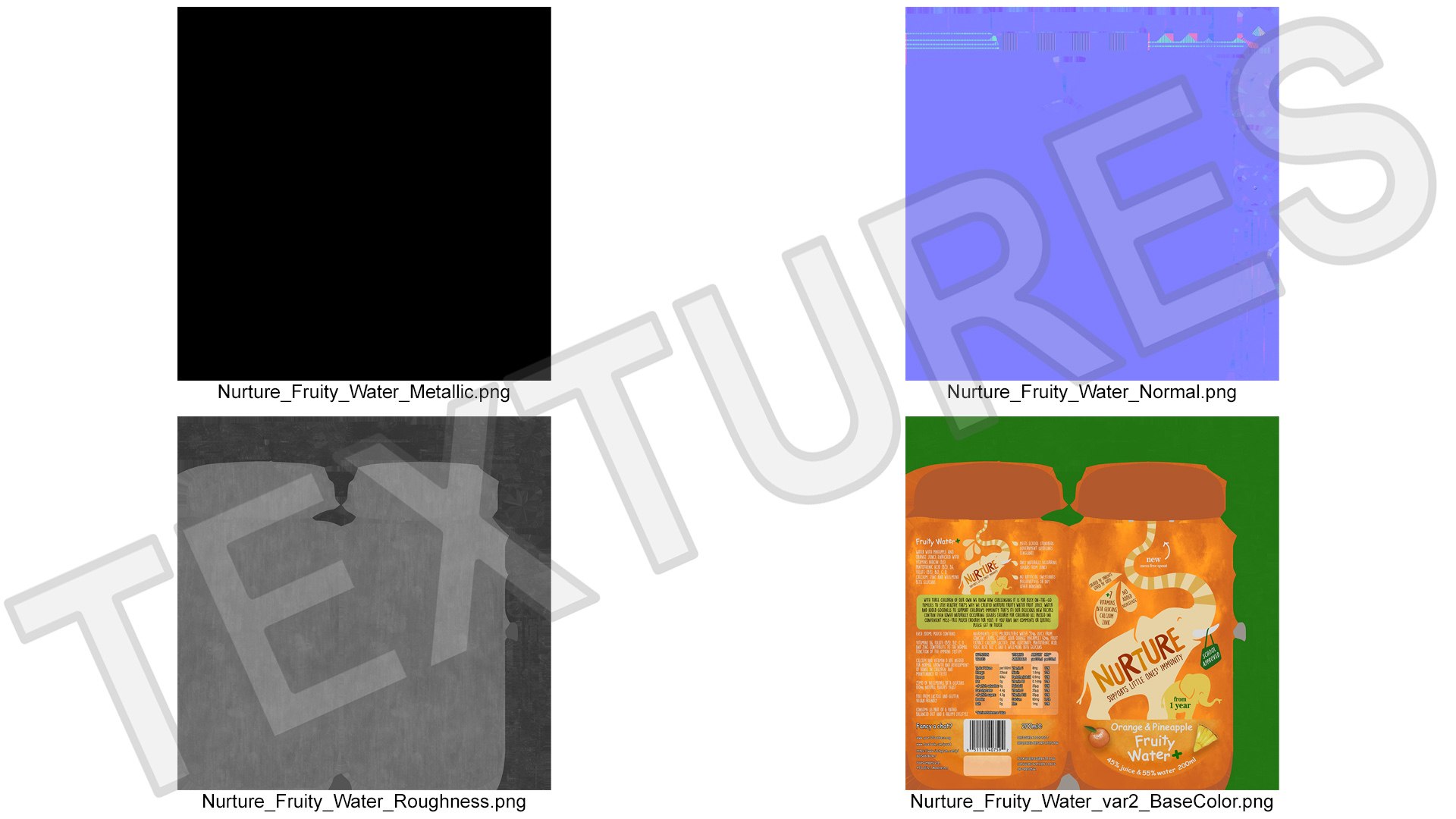 3D Model Nurture Fruity Water Orange And Pineapple - TurboSquid 2276441