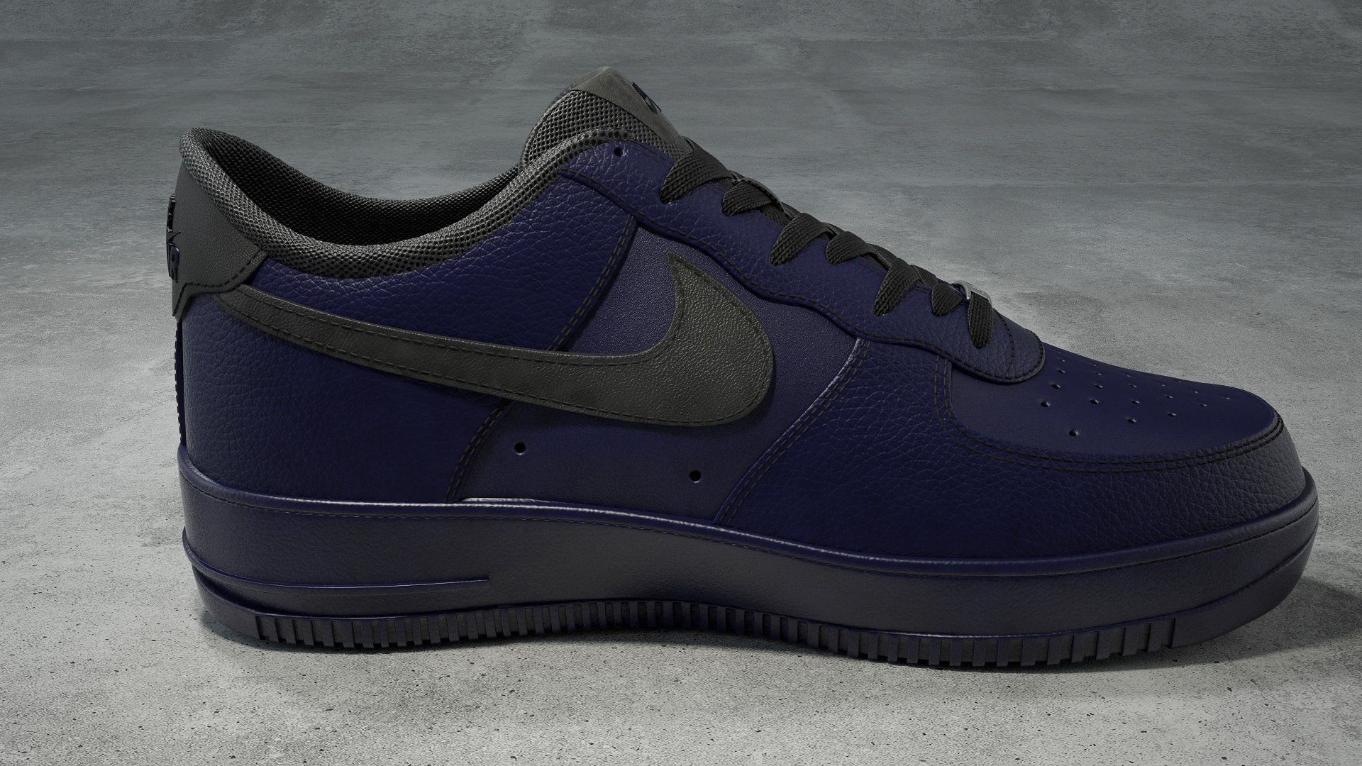 3D Nike Air Force 1 Low Binary Blue - TurboSquid 2042189