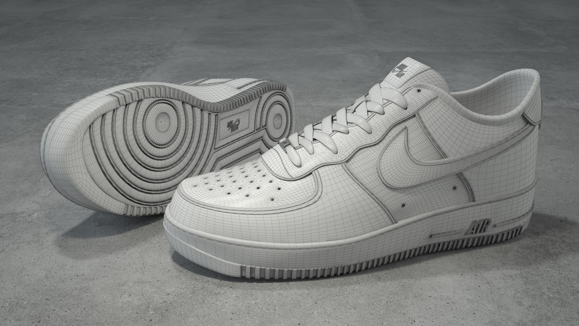 3D Nike Air Force 1 Low Binary Blue - TurboSquid 2042189
