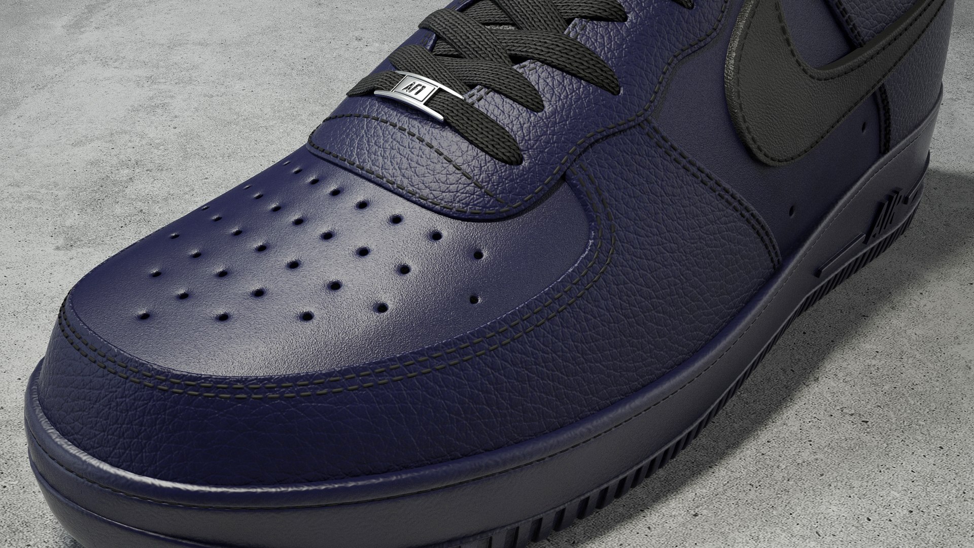 3D Nike Air Force 1 Low Binary Blue - TurboSquid 2042189