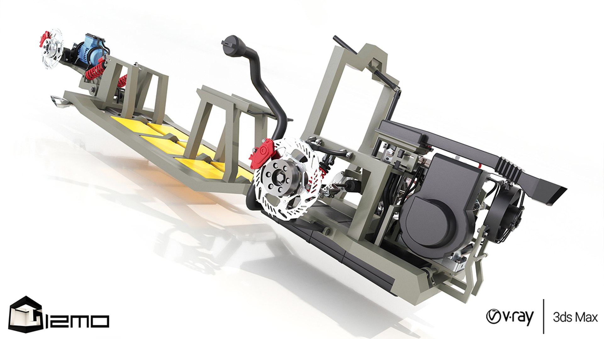3D mechanical vehicle model - TurboSquid 1188415