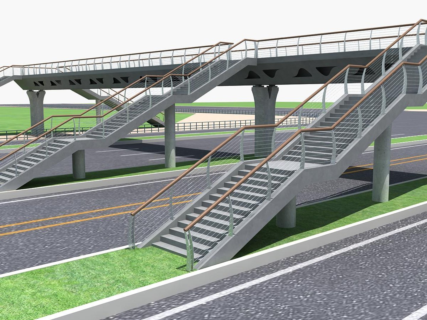 3d Pedestrian Bridge Foot Footbridge Model