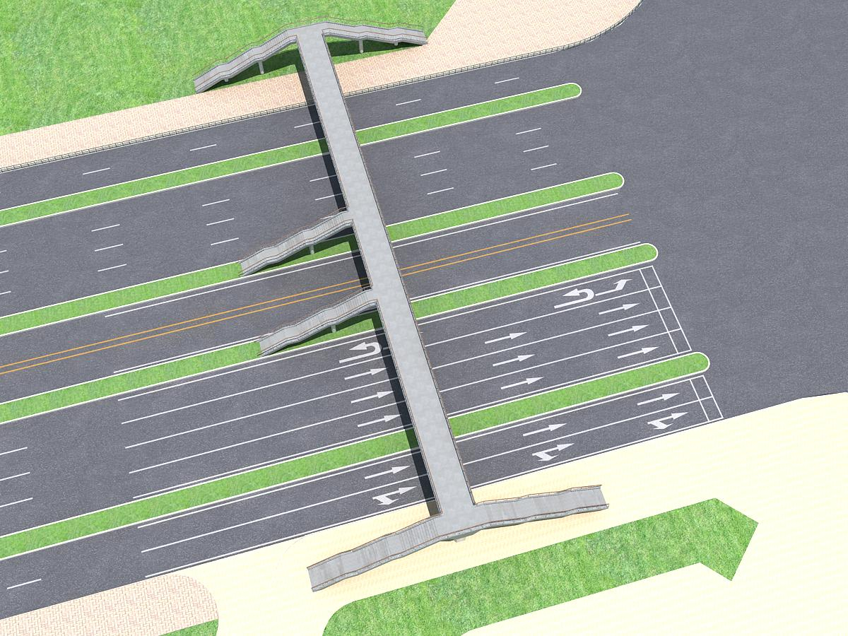 3d pedestrian bridge foot footbridge model