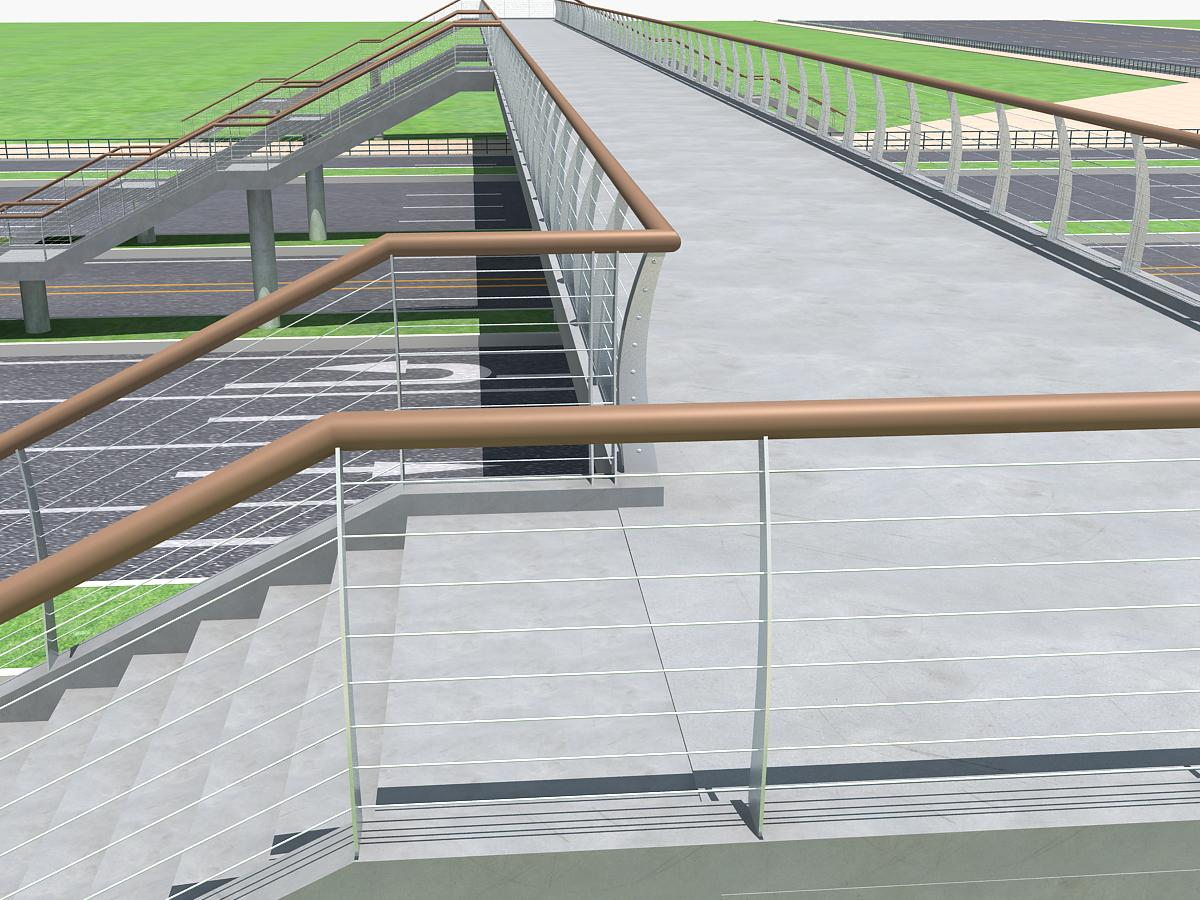 3d pedestrian bridge foot footbridge model