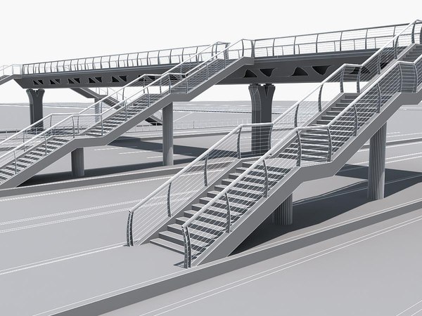 3d pedestrian bridge foot footbridge model