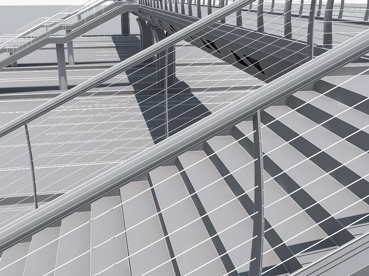 3d pedestrian bridge foot footbridge model