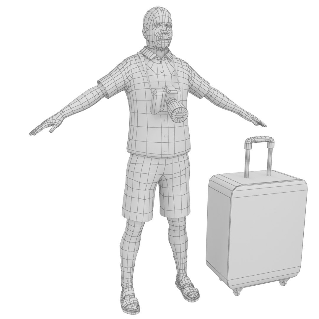3D Tourist Man - TurboSquid 1306047