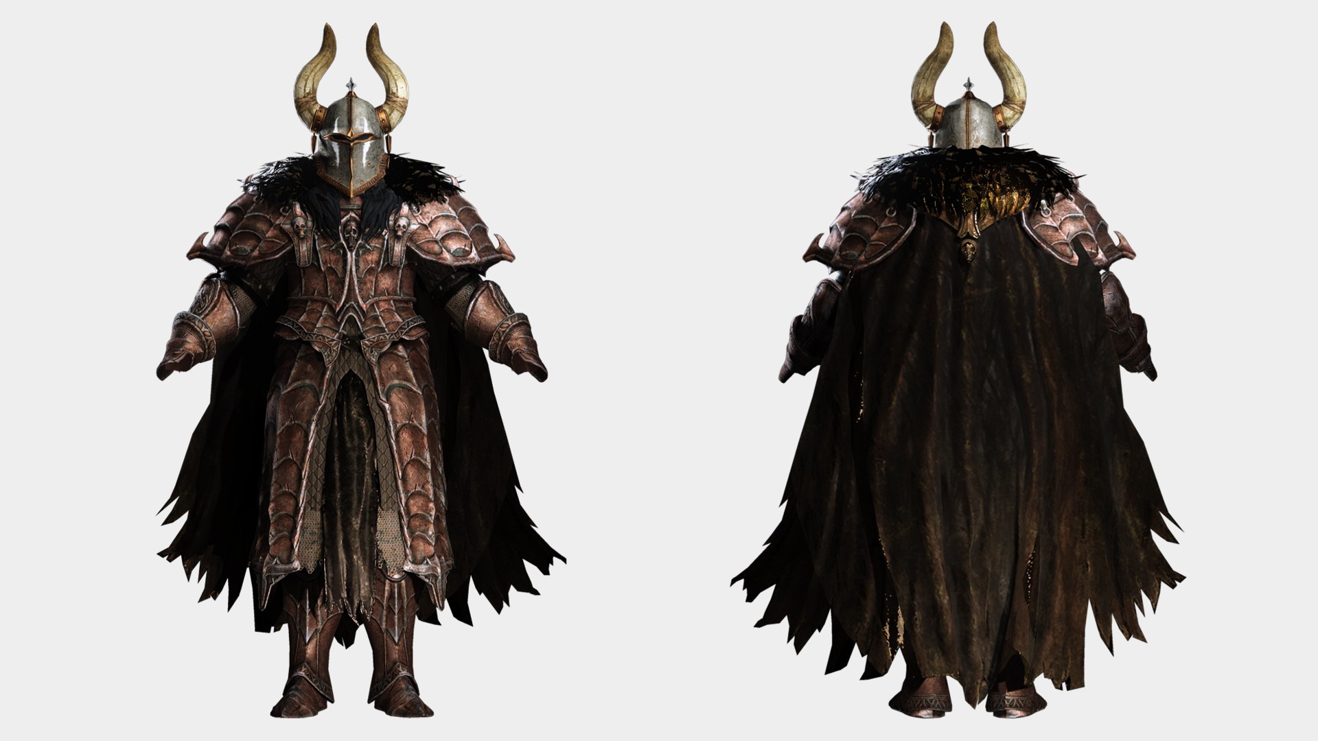 3D Horned Fantasy Warrior Armor - Game Ready Medieval Set - TurboSquid ...