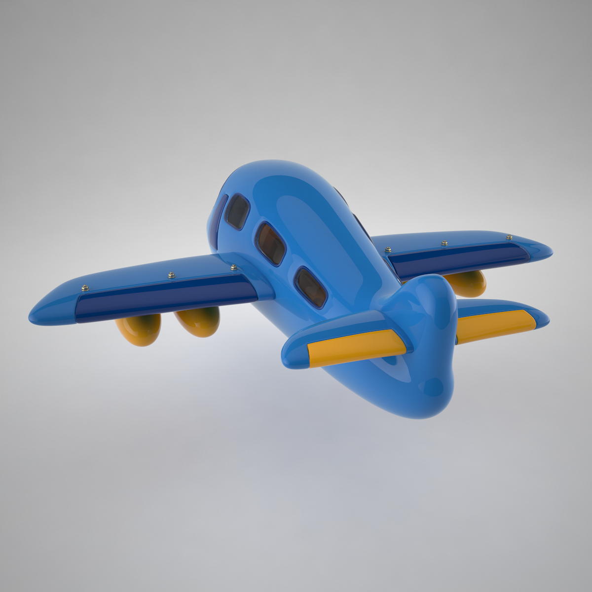 3d model stylized cartoon plane