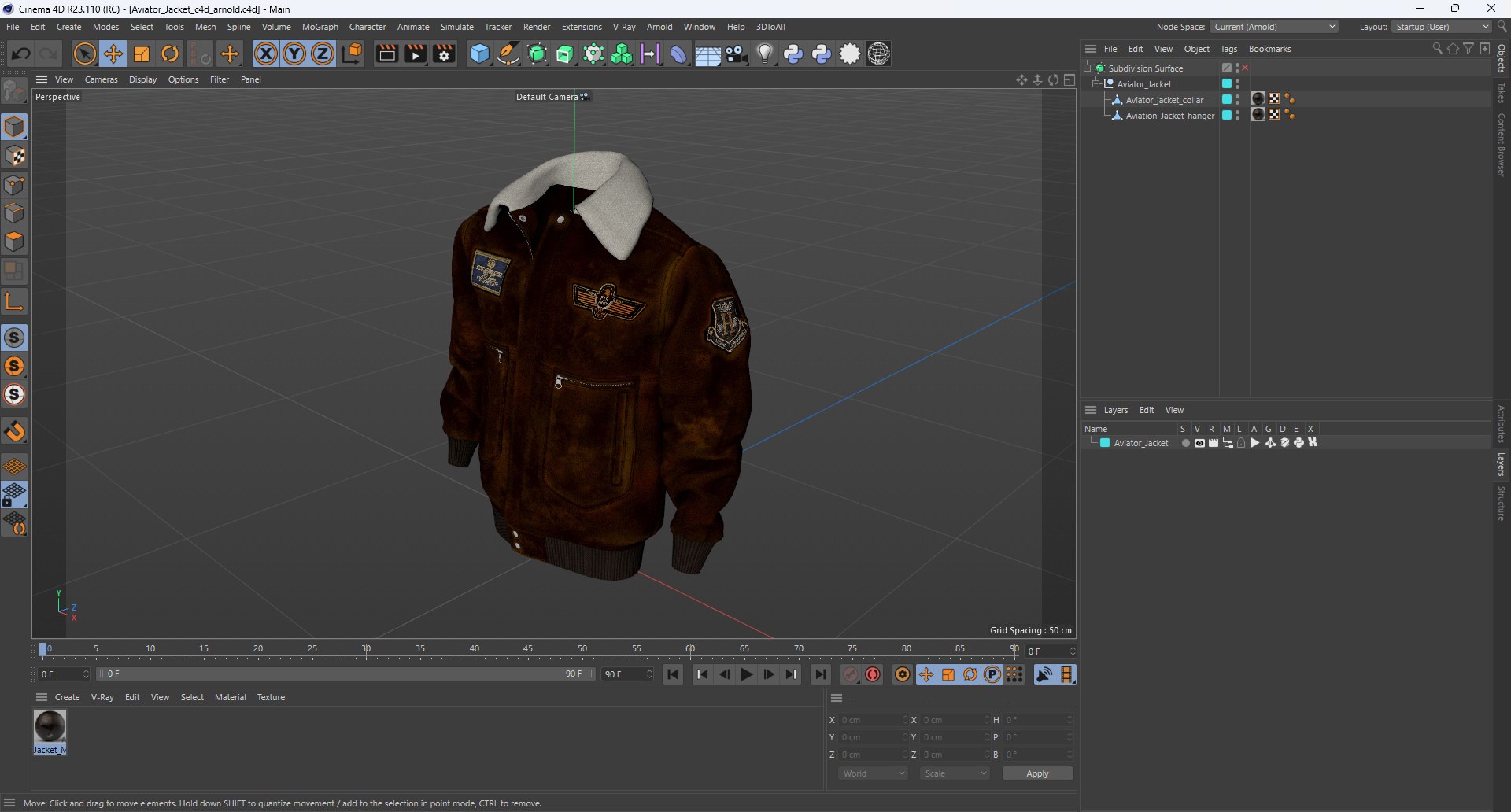 3D Model Aviator Jacket - TurboSquid 2279678